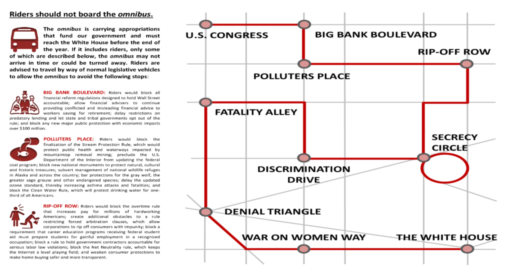 Omnibus Map Delivered to Hill Offices Spotlights Dangerous Budget Riders
